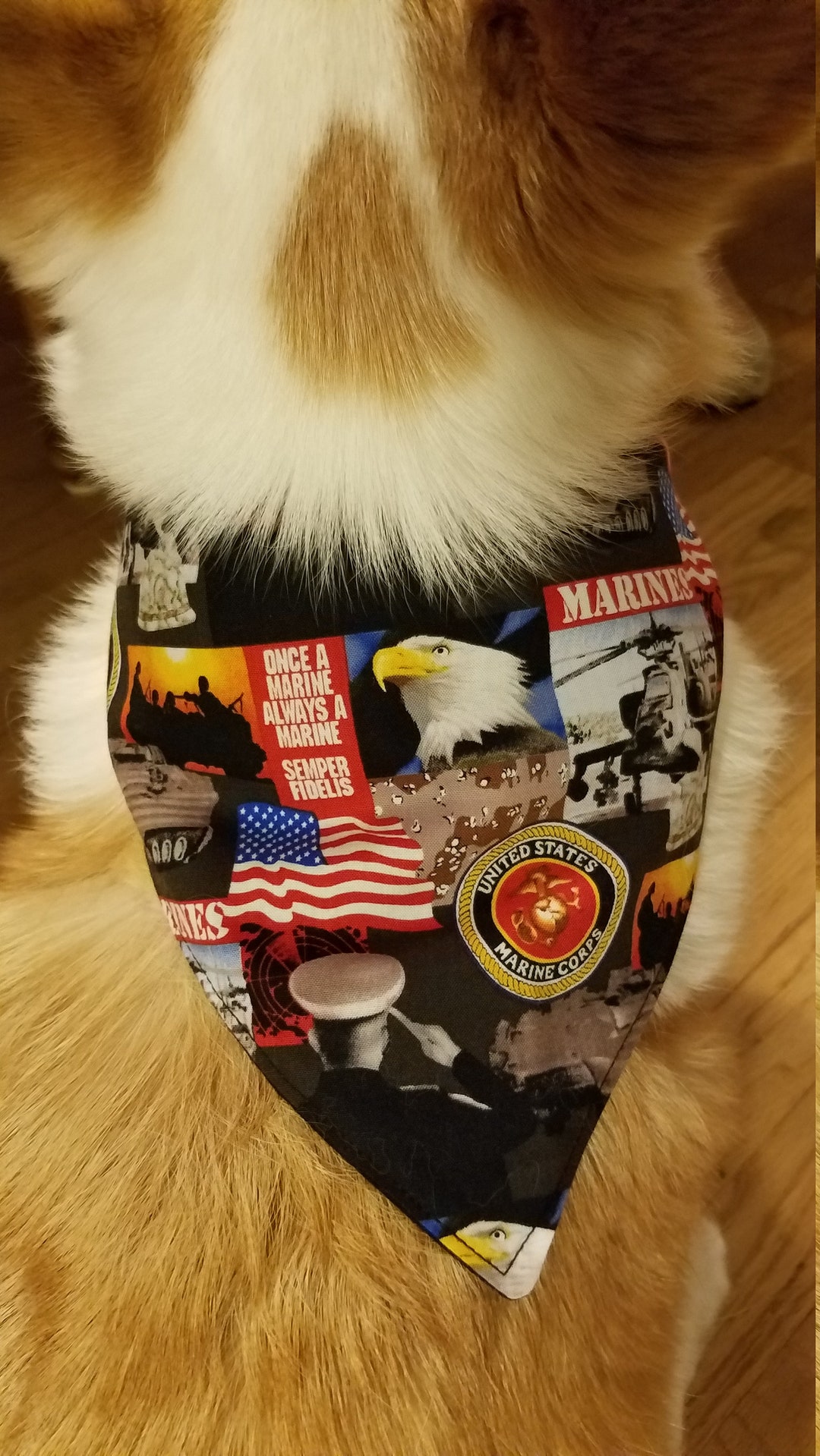 US Marines Pet Bandanas, Traditional Tie-on Bandana, USMC Dog Bandana ...
