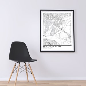 Port Coquitlam map poster print wall art British Columbia | Etsy