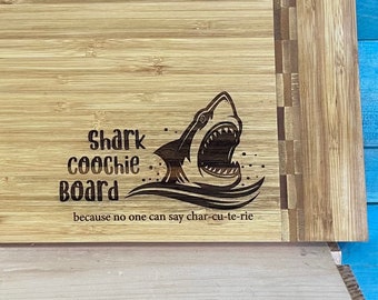 Shark Coochie Charcuterie Bamboo Cutting Board, Laser Engraved Cutting ...
