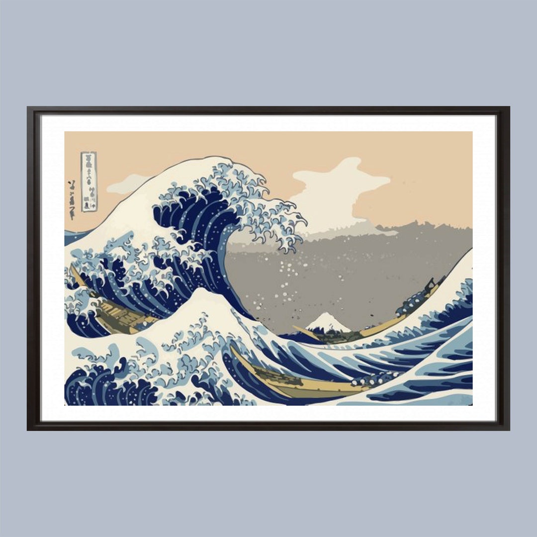 The Great Wave off Kanagawa Digital Illustration - Etsy