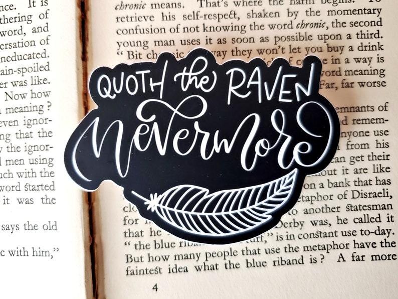 Nevermore Sticker, Edgar Allan Poe Raven Quote, Literary Decal - Etsy