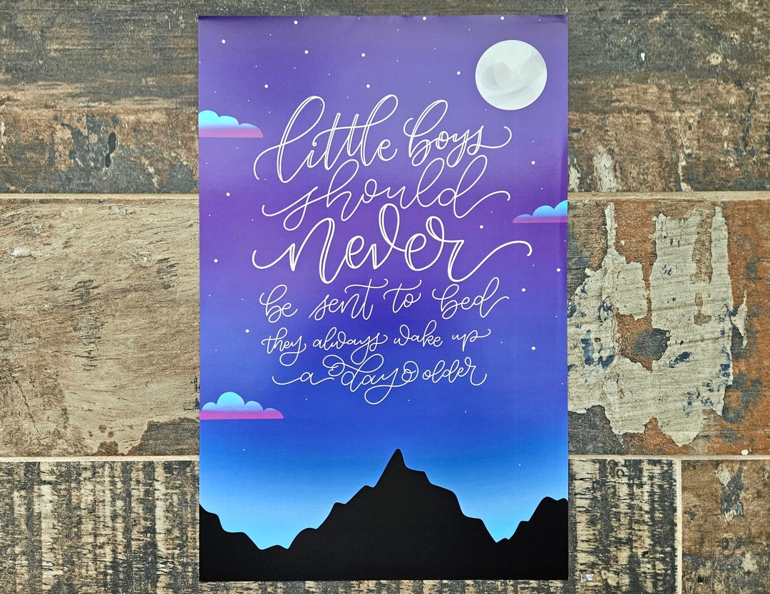 Never Grow up Poster, Baby Boy Nursery Decor, Baby Room Wall Art ...