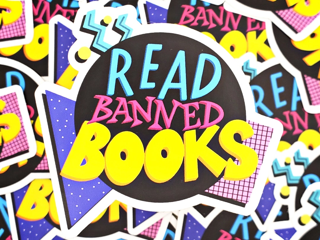 90s Read Banned Books Sticker for Stanley Water Bottle, Journal, Laptop ...