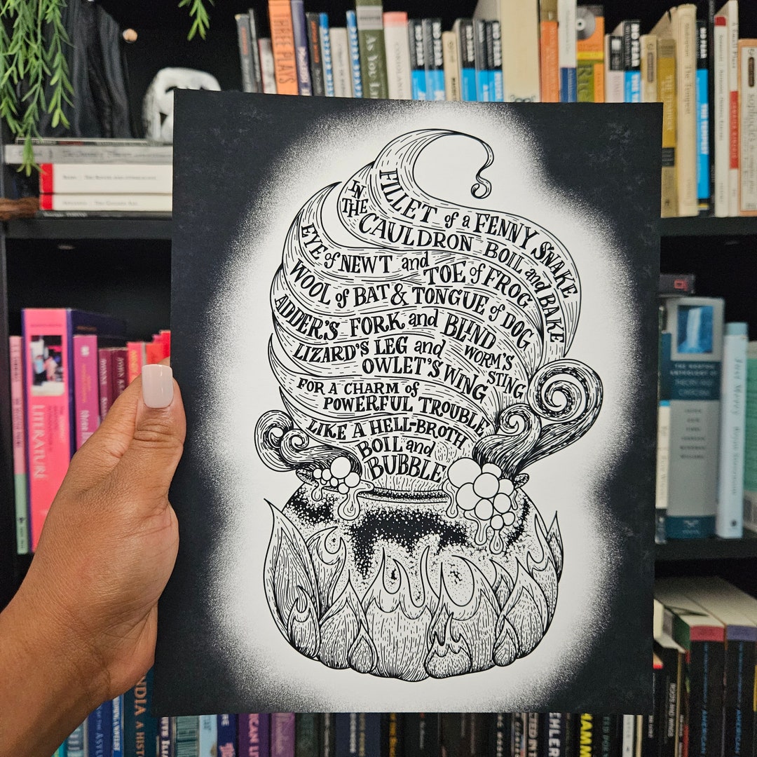 Macbeth Witches Chant Art Print, Halloween Decor - Etsy