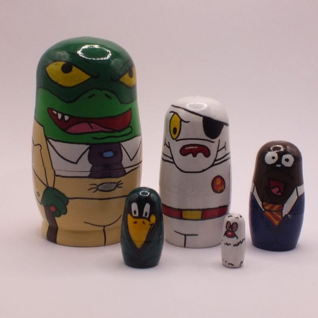 Hand-painted Danger Mouse Inspired Wooden Nesting Dolls matryoshka Set ...