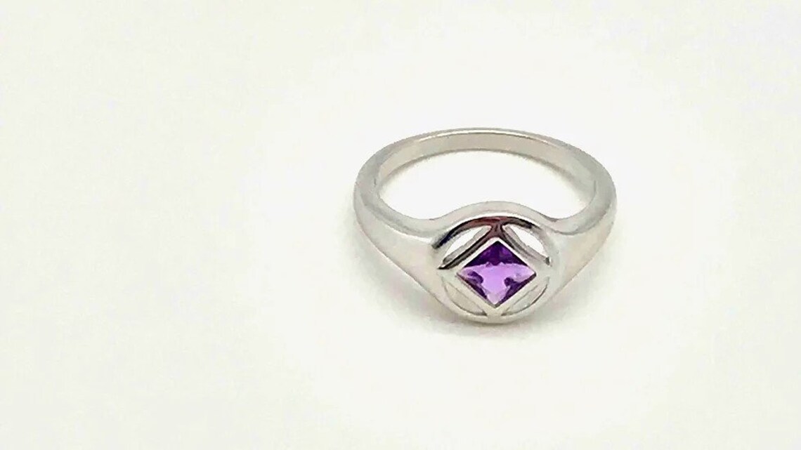 NA Service Symbol Ring With Colored CZ in Center (NAR-18) - Etsy
