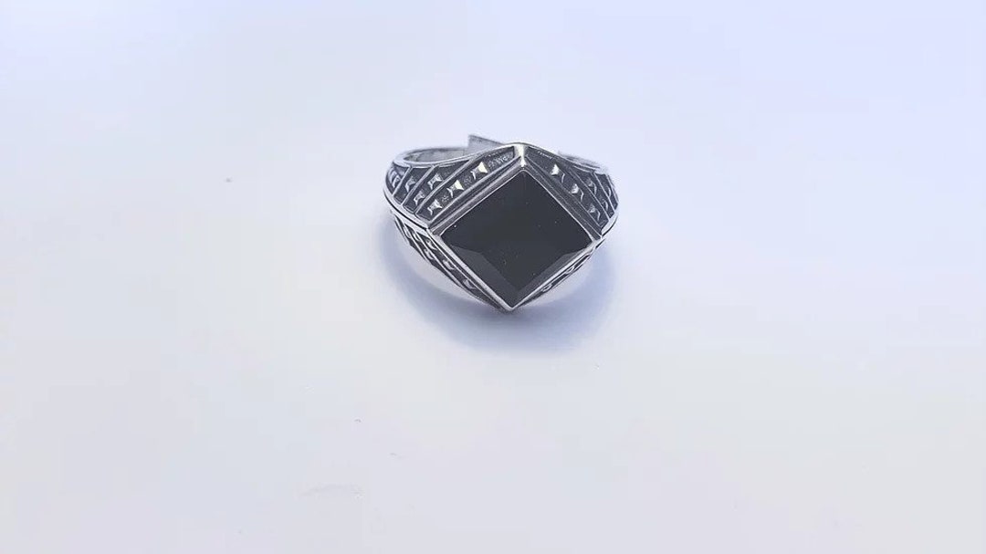 NA Service Symbol Black Onyx NA Ring - Etsy