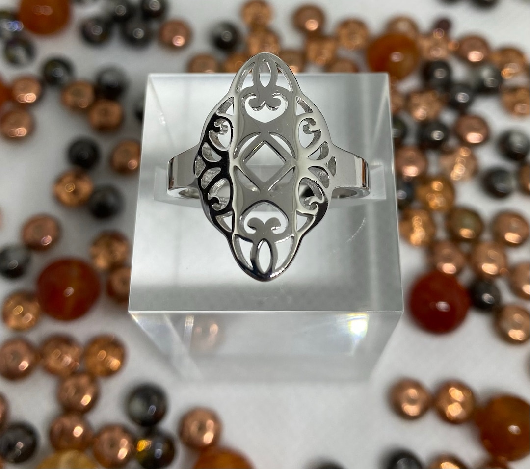 Filagree Ring With NA Service Symbol in Center (NAR-08) - Etsy
