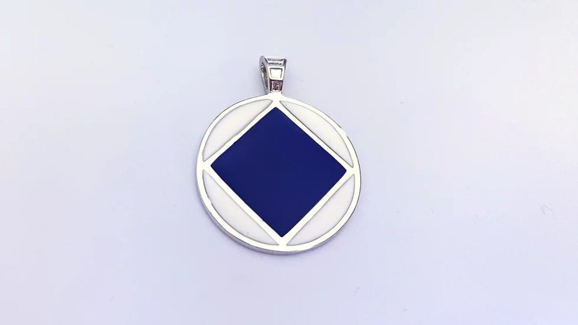 Narcotics Anonymous Service Symbol With Basic Text Blue and White 20mm ...