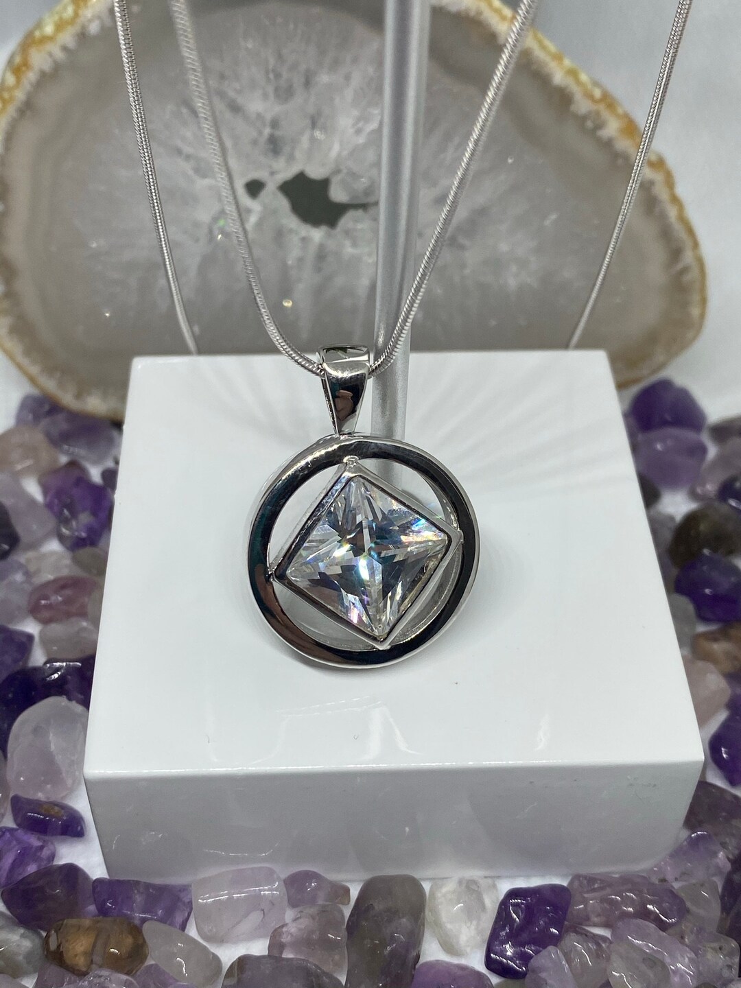 Narcotics Anonymous Pendant With Stone (NAP-32) - Etsy