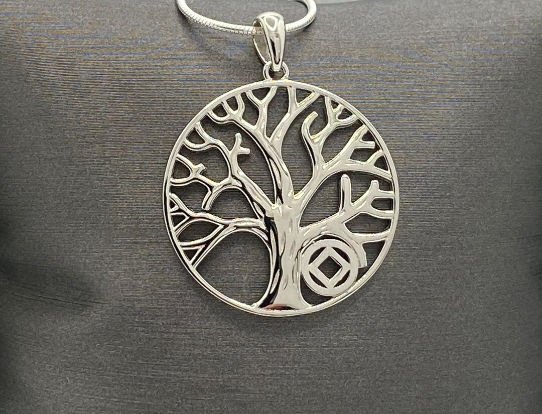 Tree of Life With NA Service Symbol Sterling Silver Pendant Comes With ...