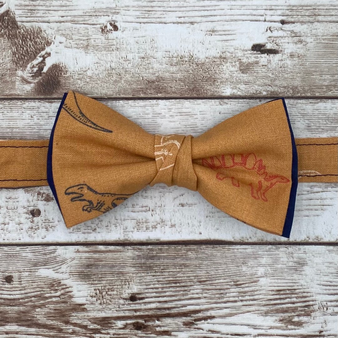 Mustard Yellow Bowtie, Boys Bowtie, Yellow Boys Bowtie, Dinosaur Bowtie, Toddler Bowtie, Mens ...