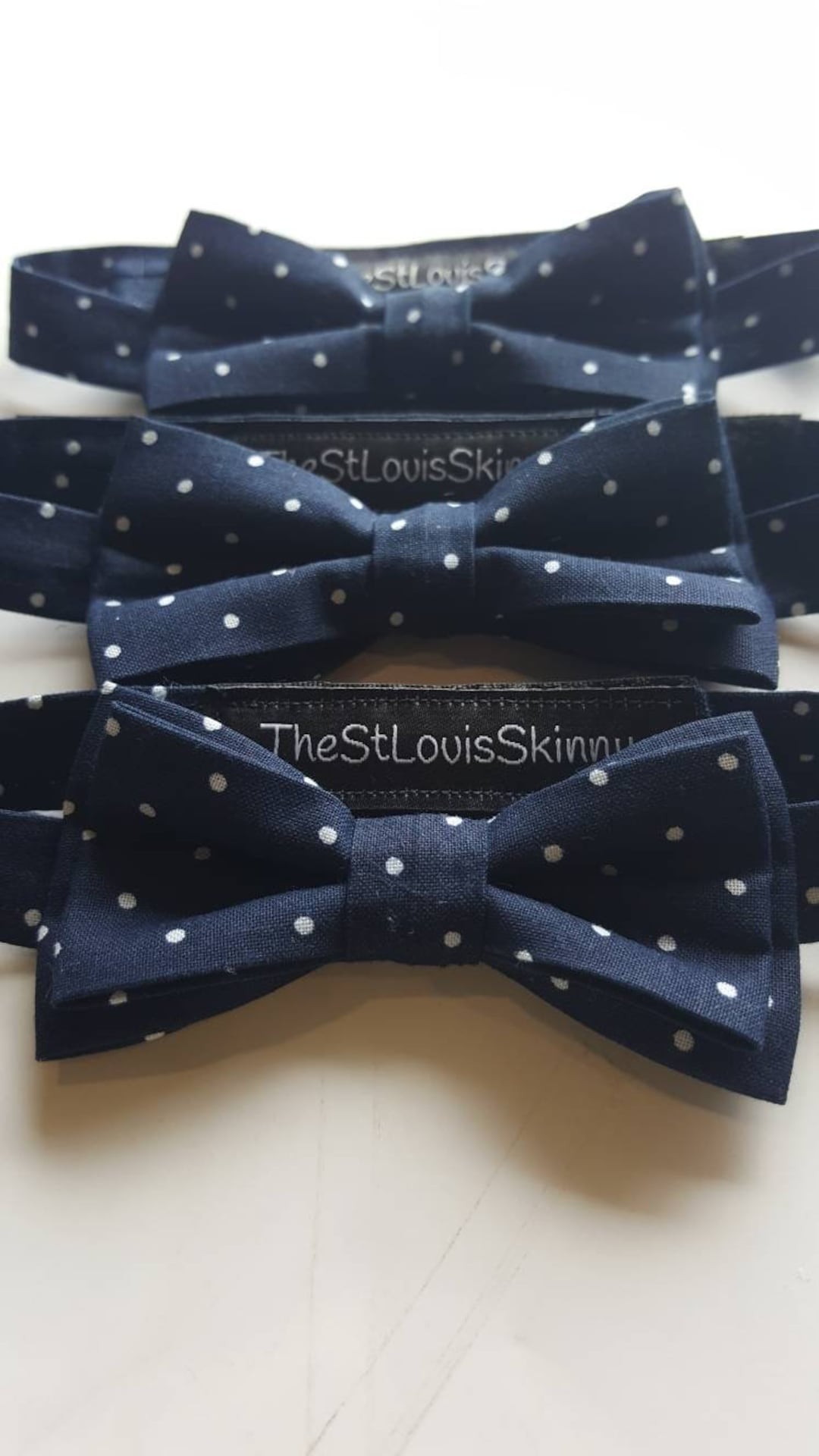 Navy Blue Polka Dot Bowties. Available in Men's Self Tie and Child ...