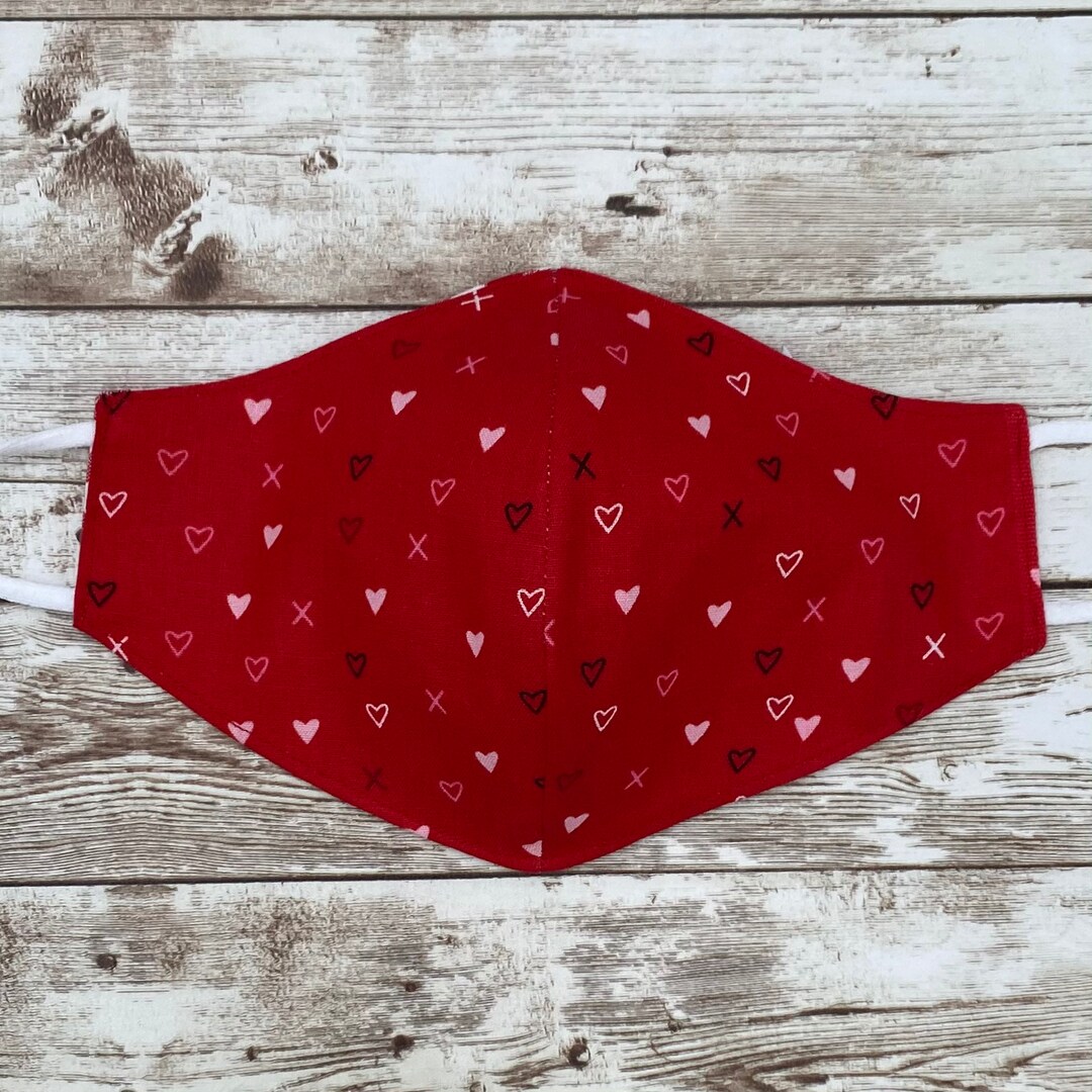 Valentines Day Mask, Red Valentines Day Mask, Red Face Mask, Red Mask ...