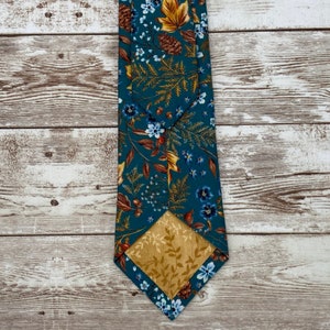 Teal Fall Floral Tie/teal Floral Tie/teal Tie/fall Floral Tie/autumn ...