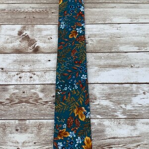 Teal Fall Floral Tie/teal Floral Tie/teal Tie/fall Floral Tie/autumn ...