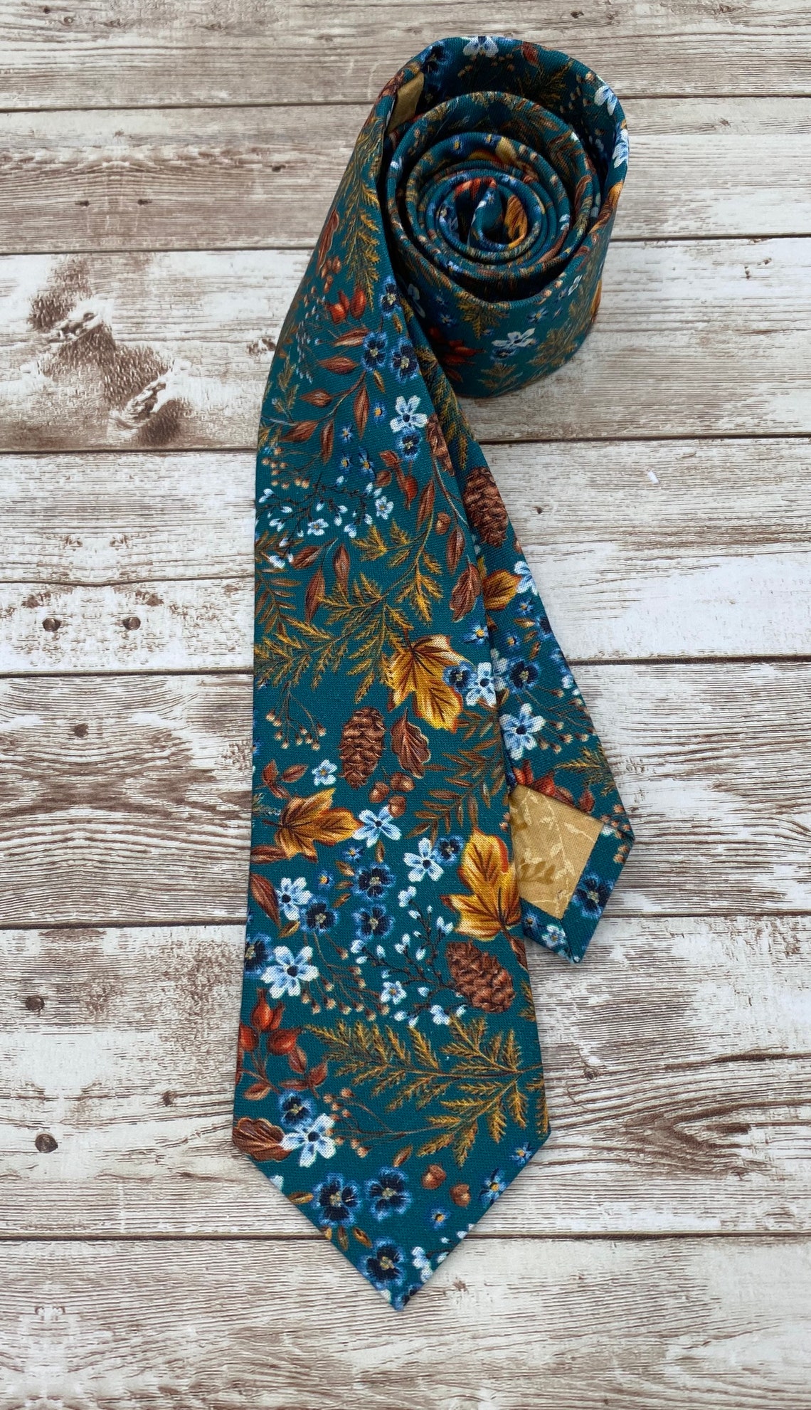 Teal Fall Floral Tie/teal Floral Tie/teal Tie/fall Floral - Etsy