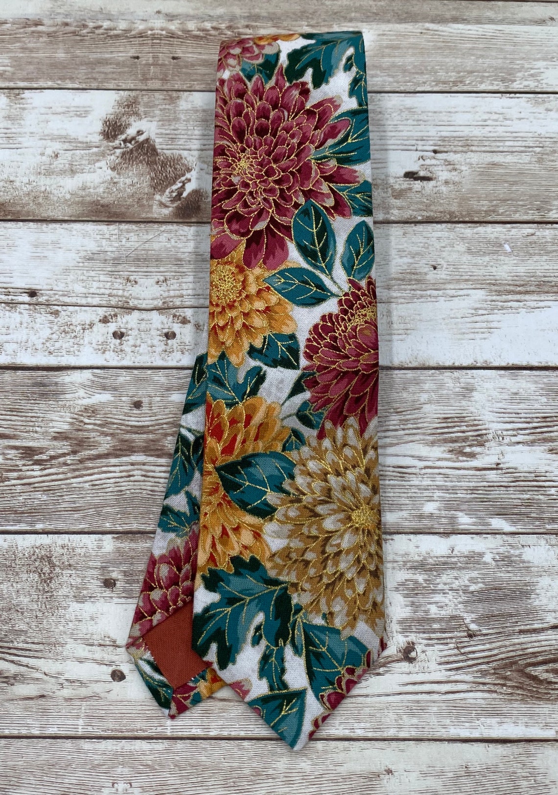 Fall Floral Tie/rust Floral Tie/gold Floral Tie/burgundy - Etsy