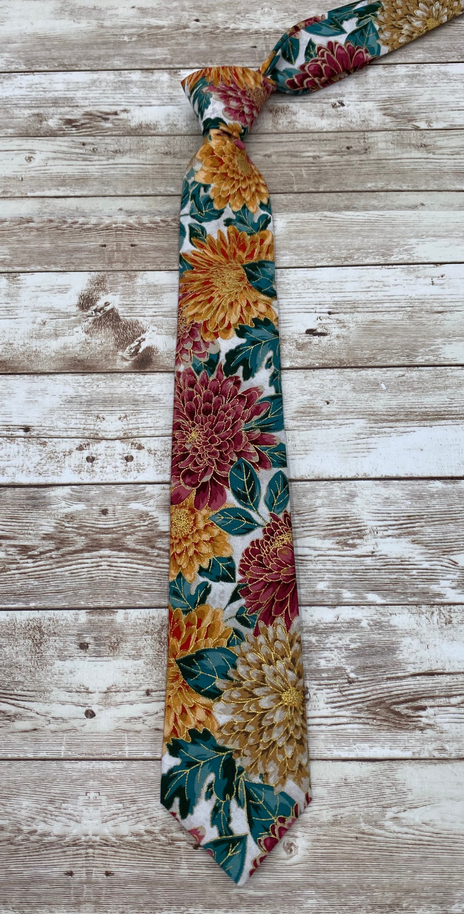 Fall Floral Tie/rust Floral Tie/gold Floral Tie/burgundy - Etsy