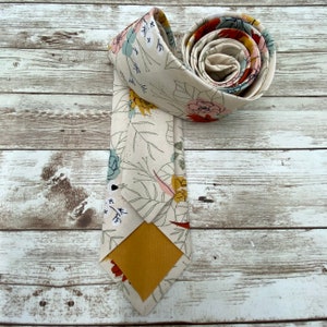 Fall Necktie, Autumn Necktie, Fall Floral Tie, Rust Tie, Mustard Yellow ...