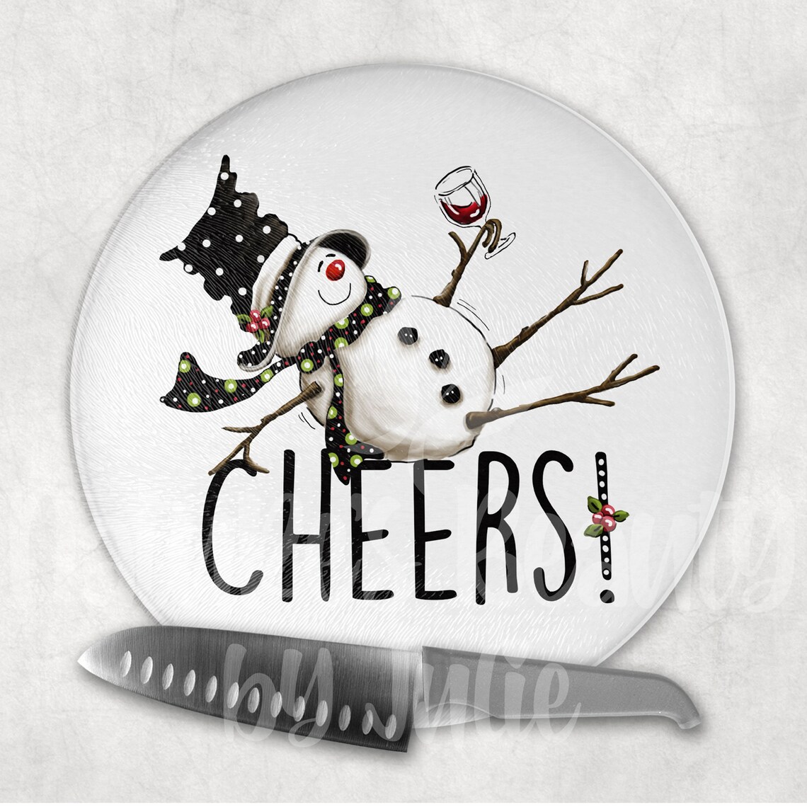 Cheers Snowman Cutting Board Snowman Glass Cutting Board - Etsy