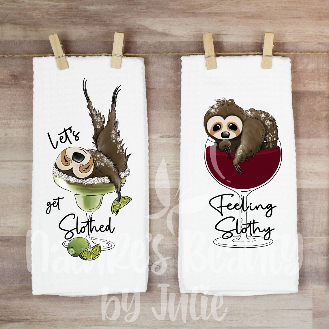 Funny Sloth Towels Feeling Slothy Towel Let's Get - Etsy
