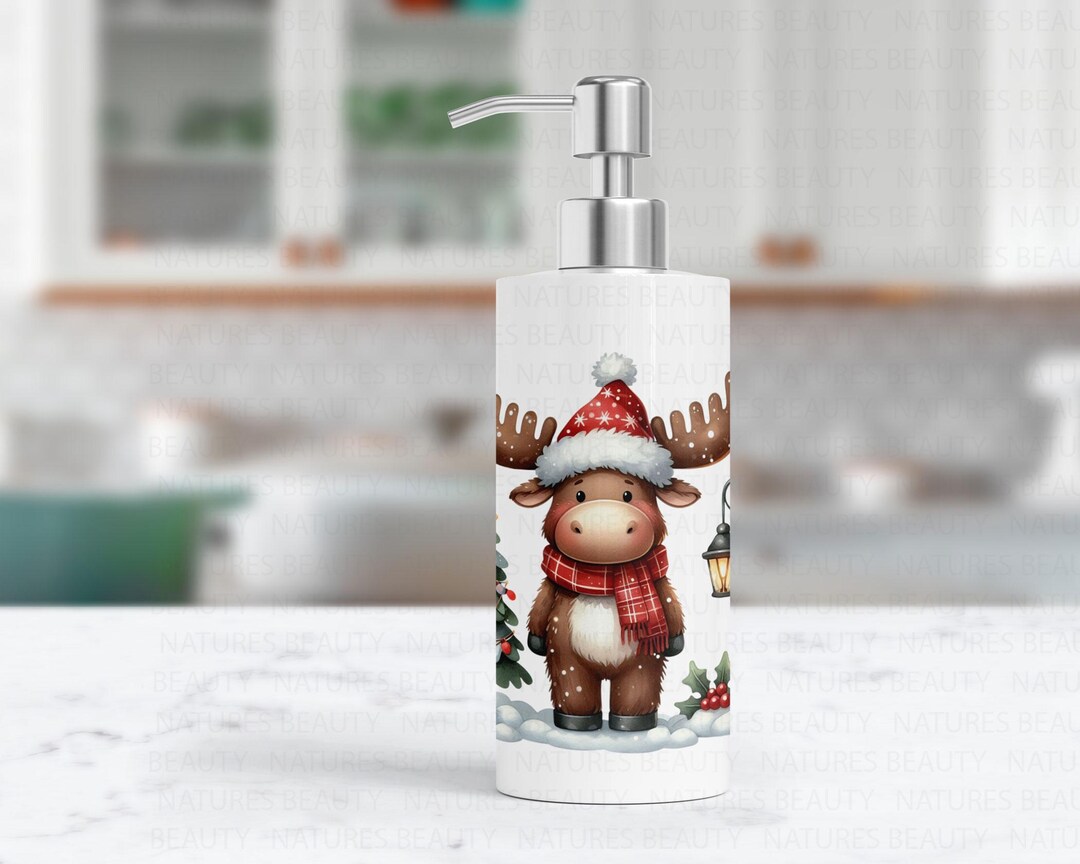 Christmas Moose Soap or Lotion Dispenser, Holiday Moose Kitchen and ...