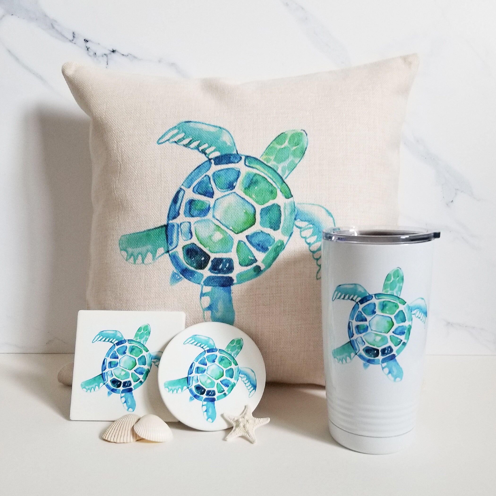 Watercolor Sea Turtle Pillow Case Sea Turtle Pillow Case - Etsy