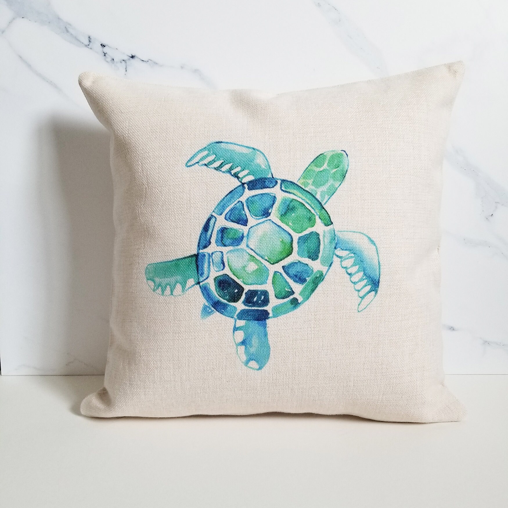 Watercolor Sea Turtle Pillow Case Sea Turtle Pillow Case | Etsy