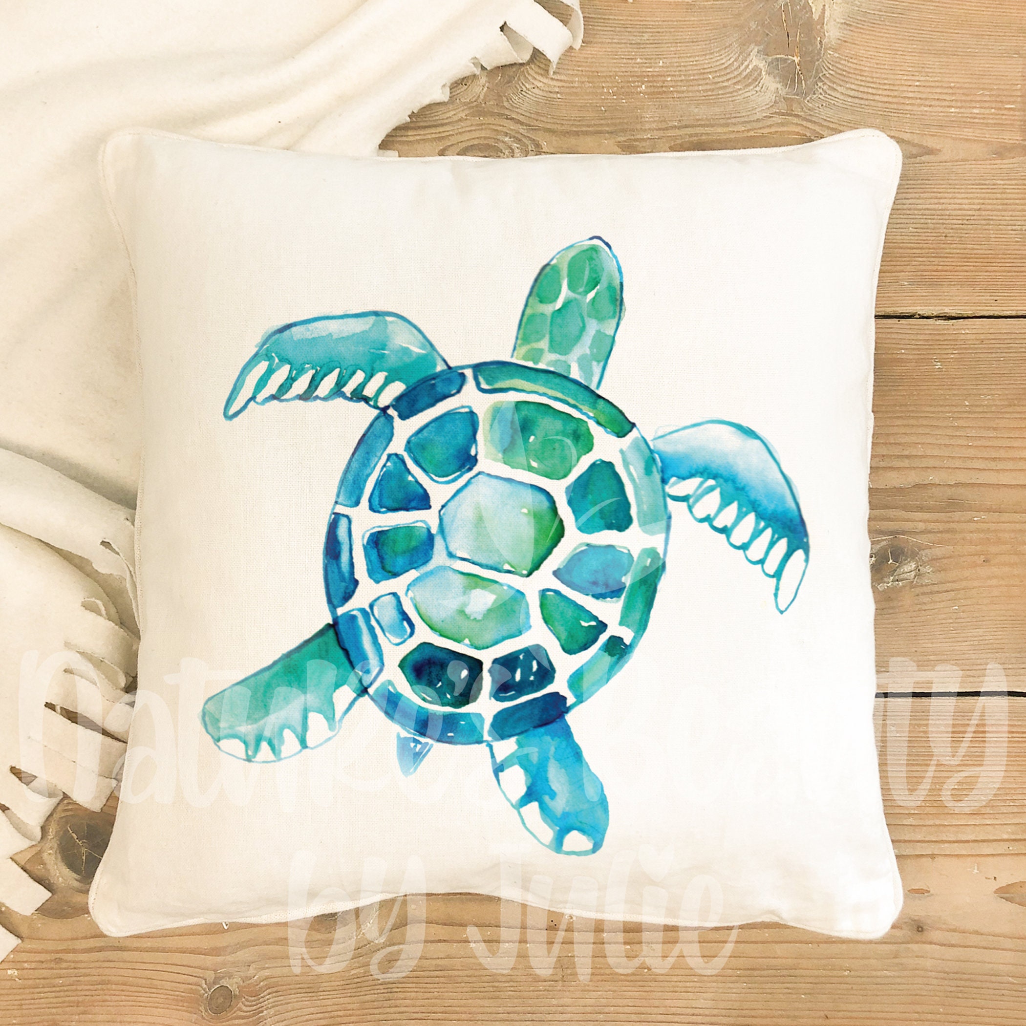 Watercolor Sea Turtle Pillow Case Sea Turtle Pillow Case - Etsy