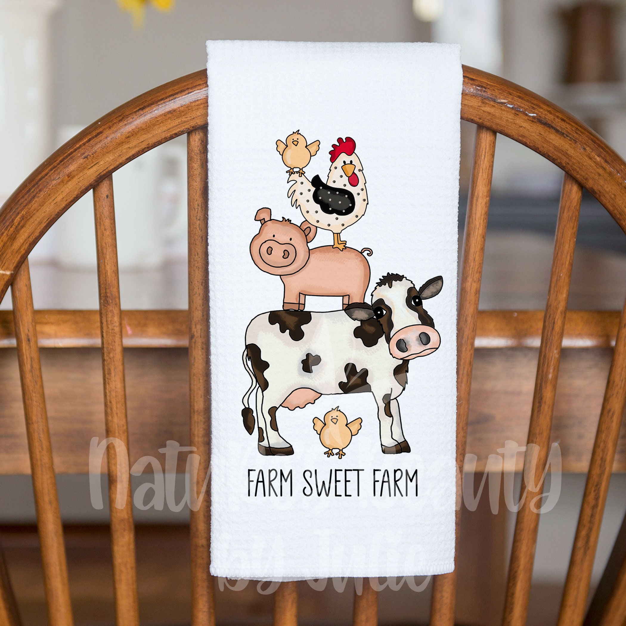 Farm Life Towels, Fun Cow Towels, Farmhouse Kitchen Decor, House ...