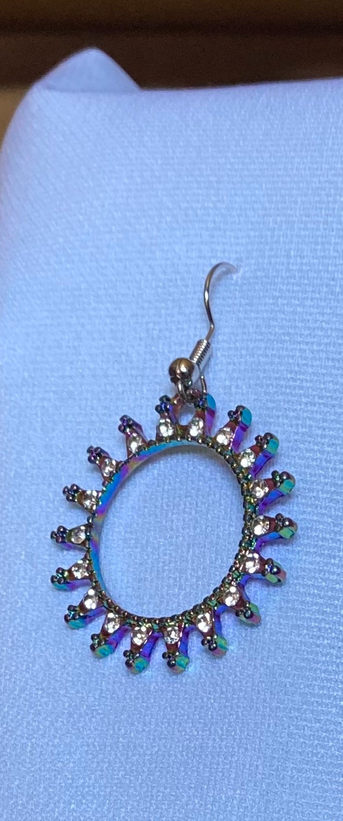 Rainbow & Rhinestone-Earrings | Etsy