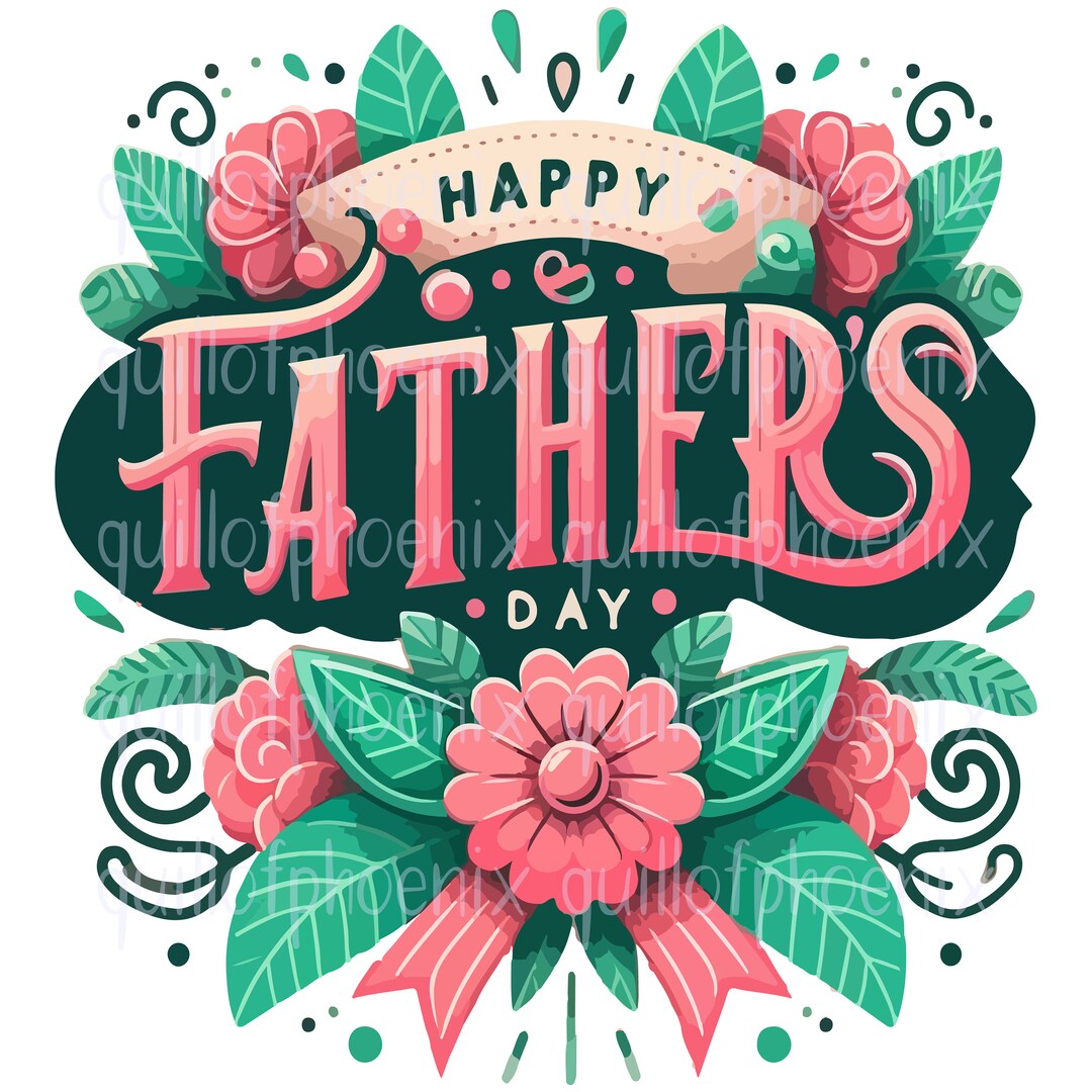 Happy Father's Day Clip Art SVG PNG With Transparent Background, Father ...