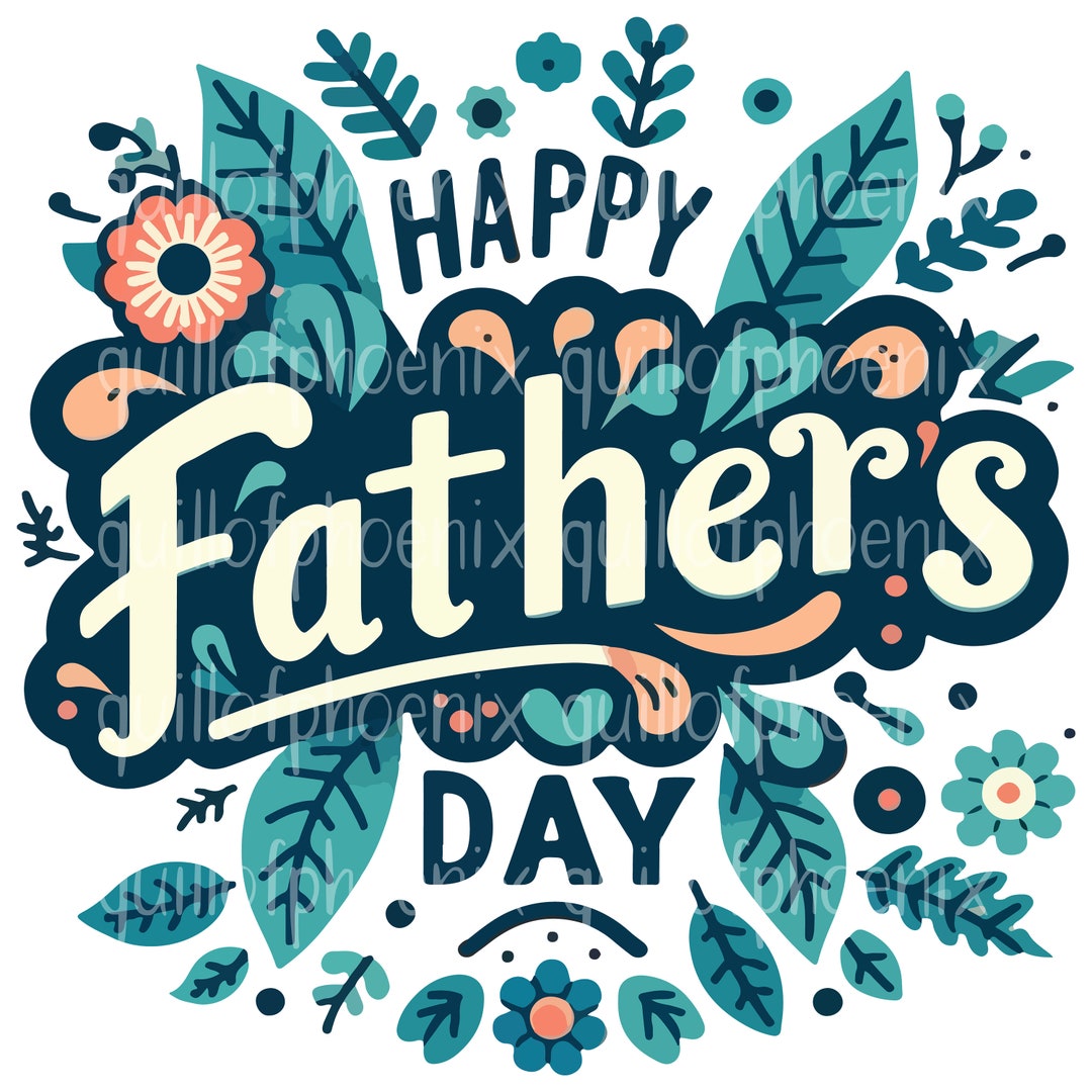 Happy Father's Day Clip Art SVG PNG With Transparent Background, Father ...