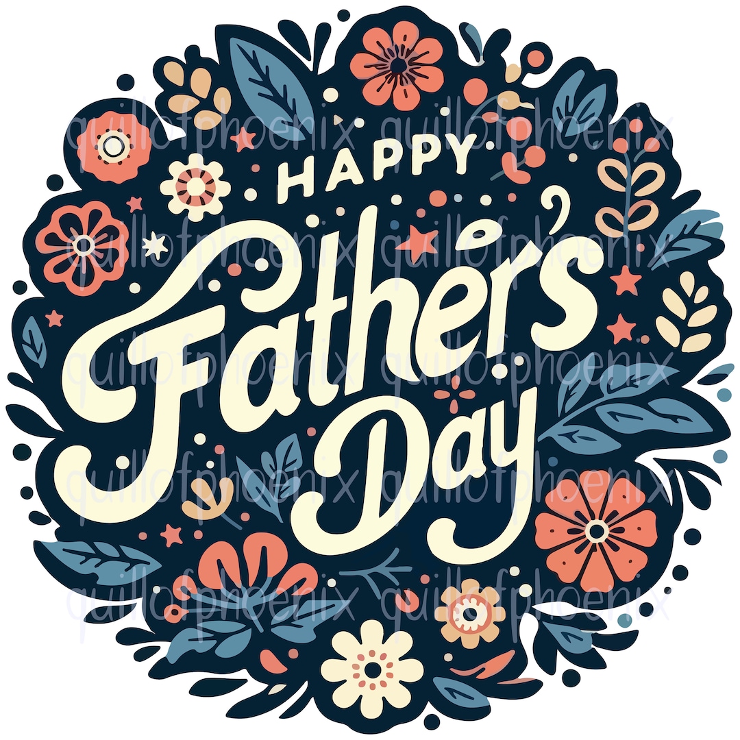 Happy Father's Day Clip Art SVG PNG With Transparent Background, Father ...