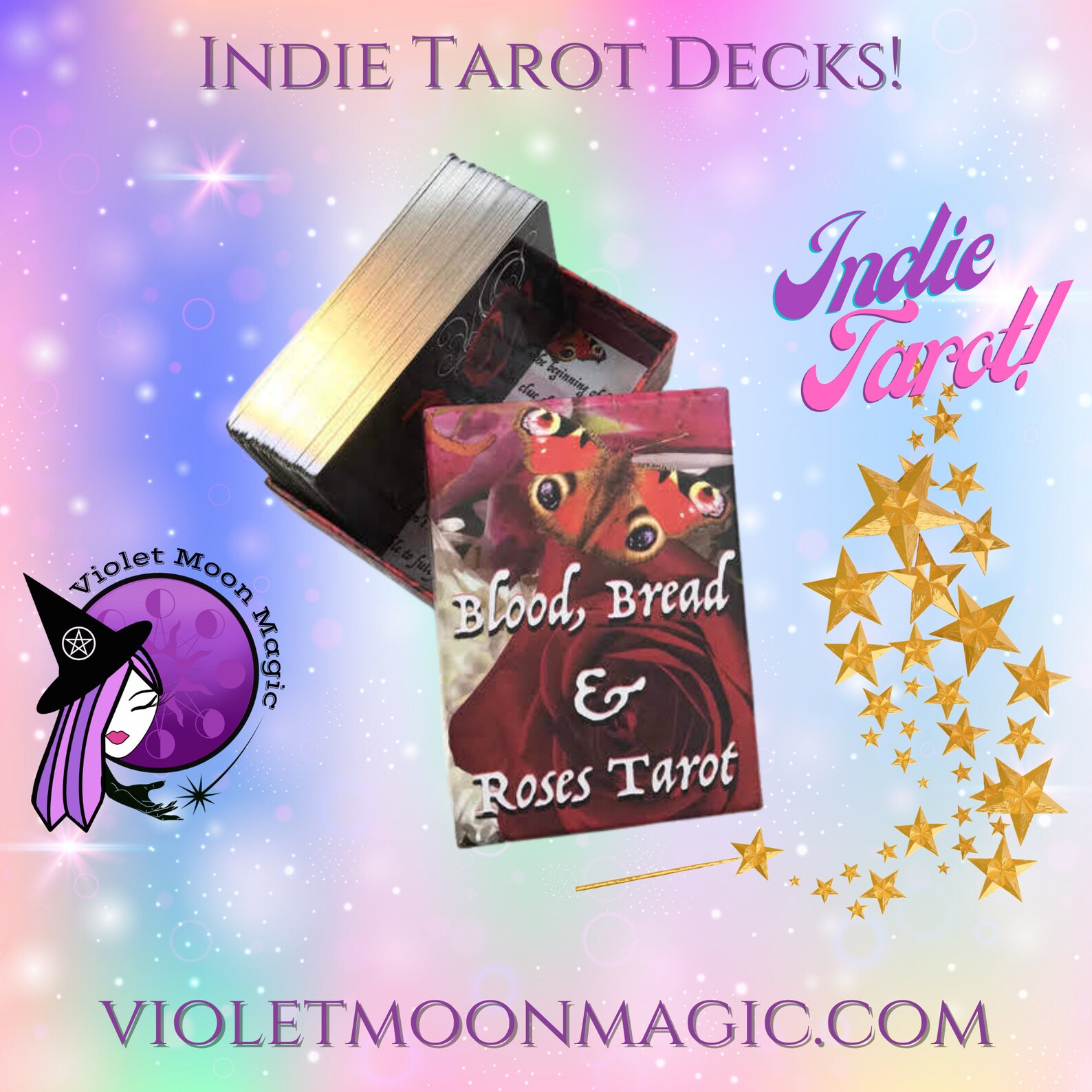 Indie Tarot Card Deck Limited Edition Blood Bread & Roses | Etsy