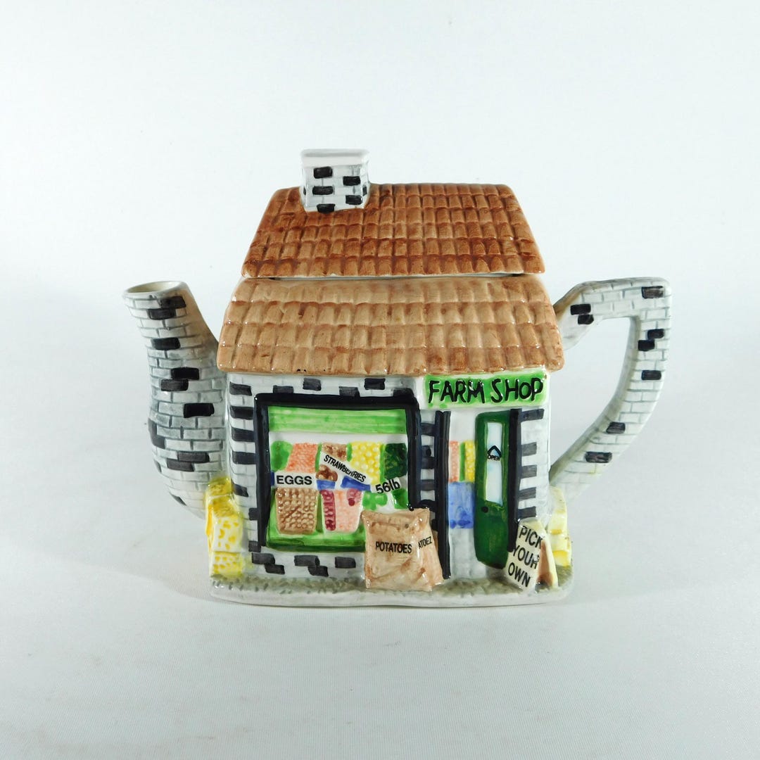 Western House - the Village Collectables - Farm Shop Tea Pot ~ Free UK ...