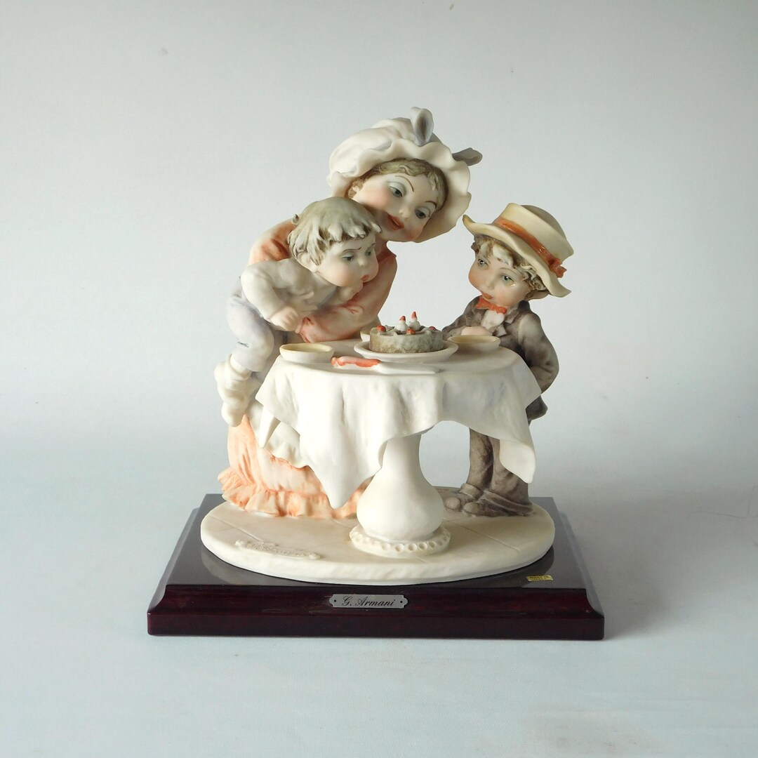 Giuseppe Armani Florence Figuirne the Birthday Cake on Hardwood Plinth ...