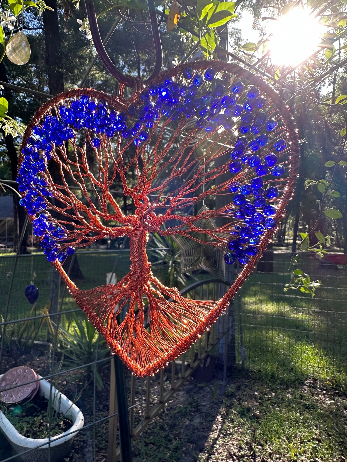 8 Inch / 3 Dimensional / Heart Shape / Handmade / Copper Wire / Tree of ...