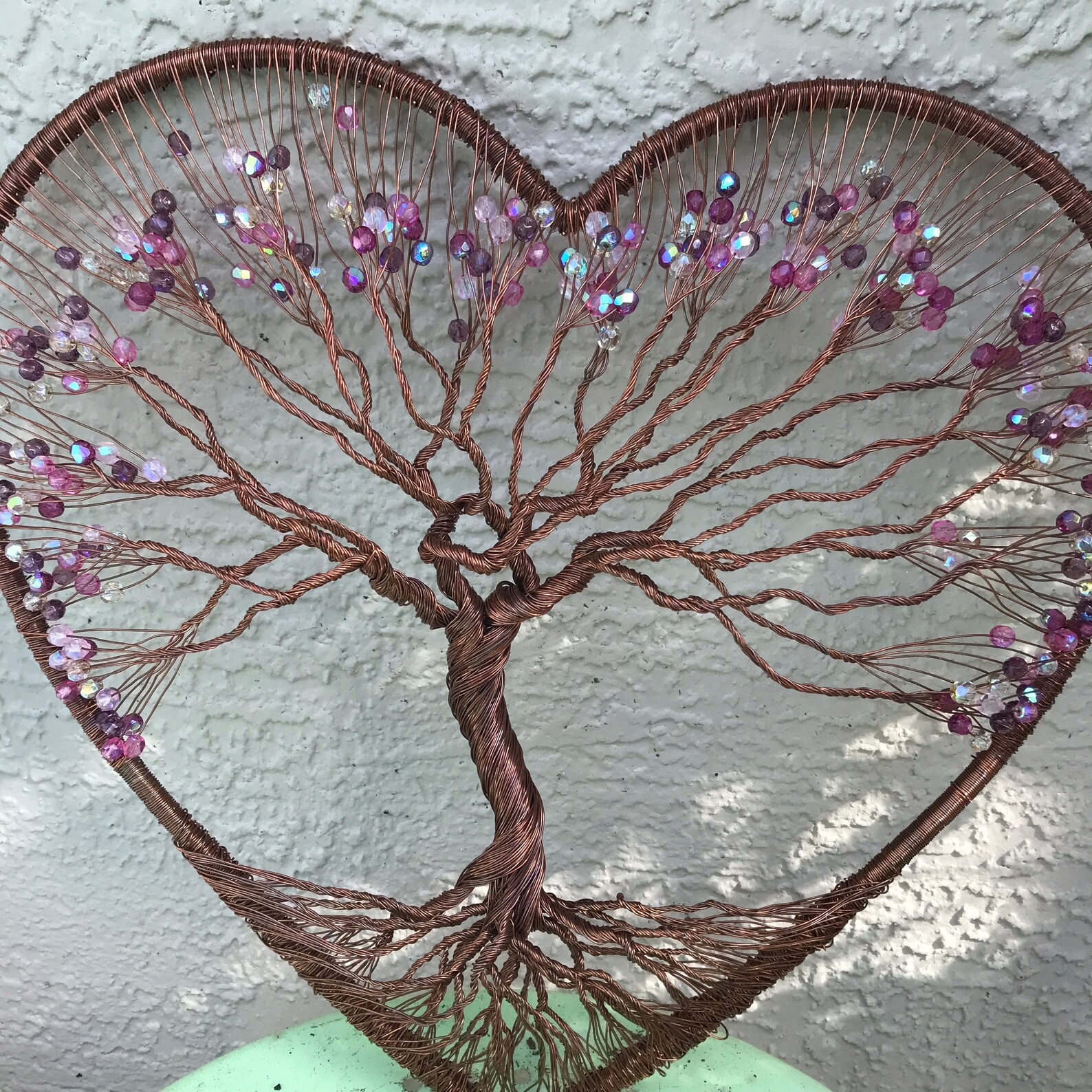 12 Inch /heart Shaped/ Handmade / Copper Wire / Tree of Life / One of a ...