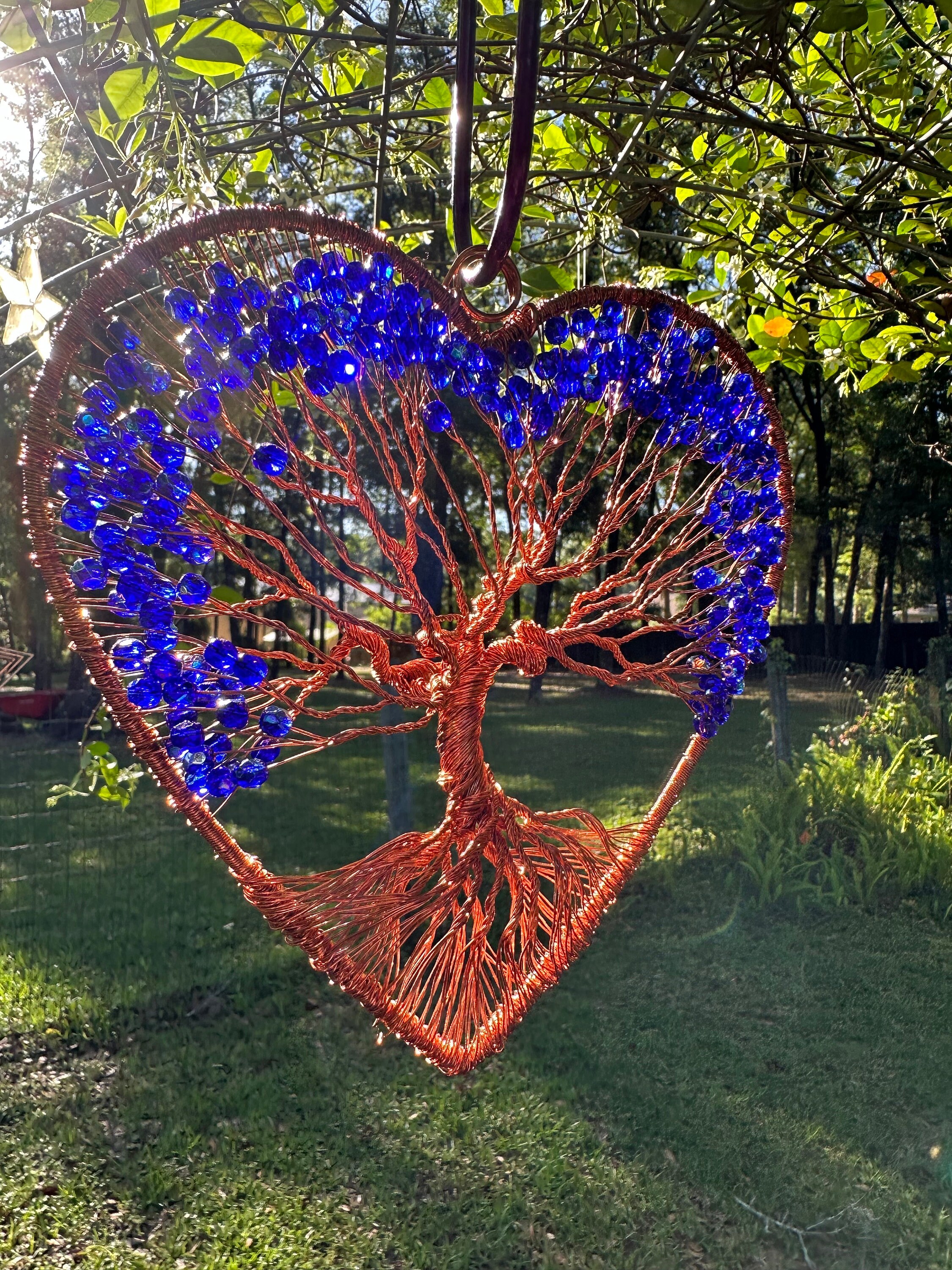 8 Inch / 3 Dimensional / Heart Shape / Handmade / Copper Wire / Tree of ...