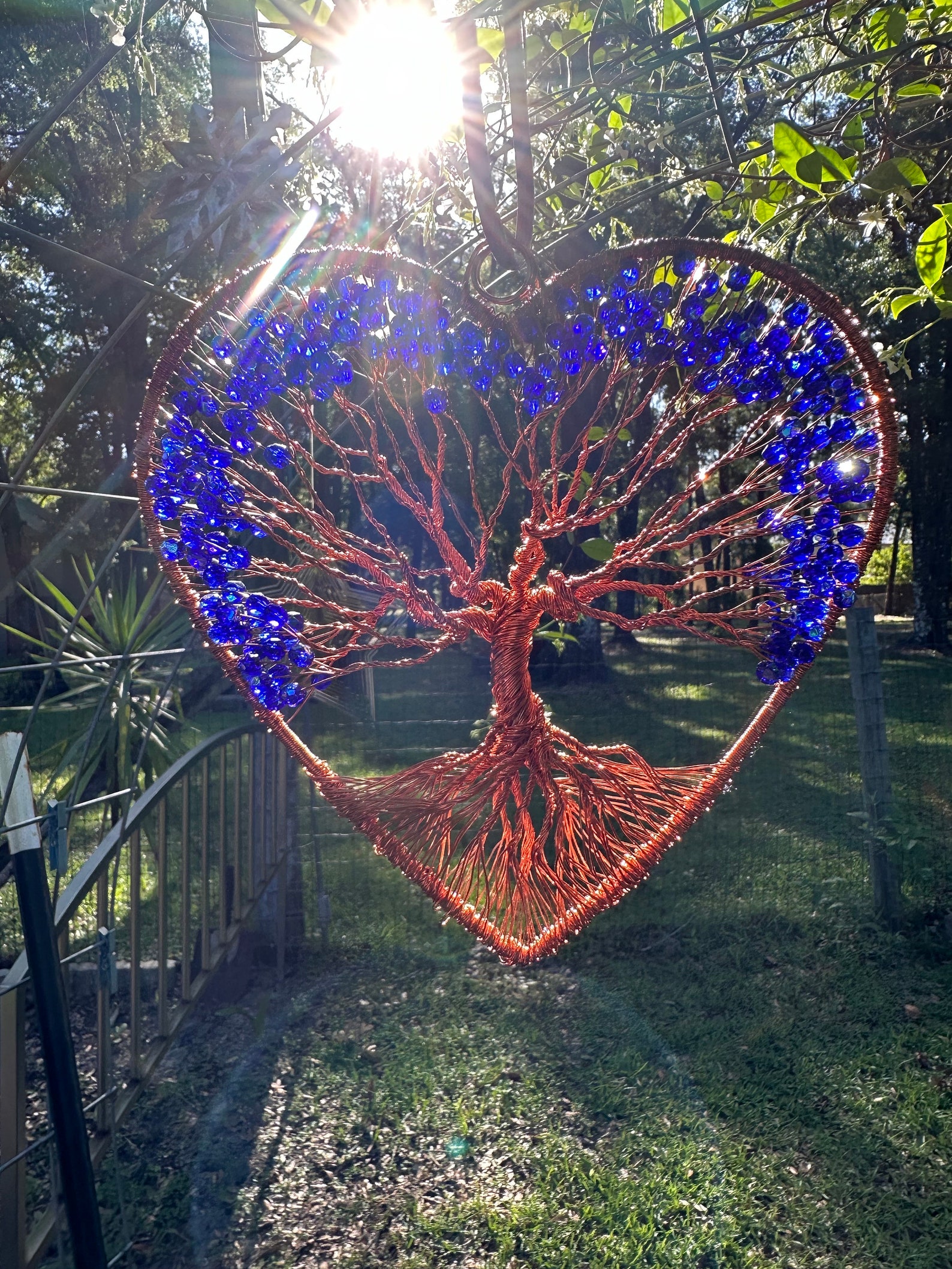 8 Inch / 3 Dimensional / Heart Shape / Handmade / Copper Wire / Tree of ...