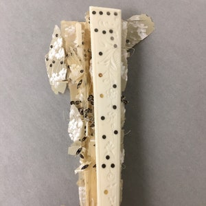 1900s Antique Shabby Folding Hand Fan, Carved Bone Sticks/guards Silver ...