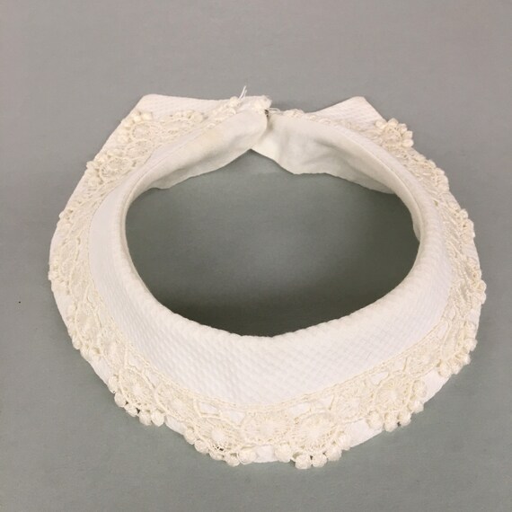 1950s White Pique Removable Fold over Shirt Collar wi… - Gem