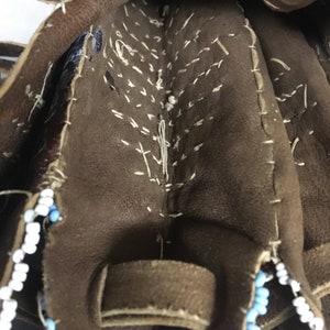 Antique Native American Deerskin Foldover Tulip Drawstring Pouch Bag ...