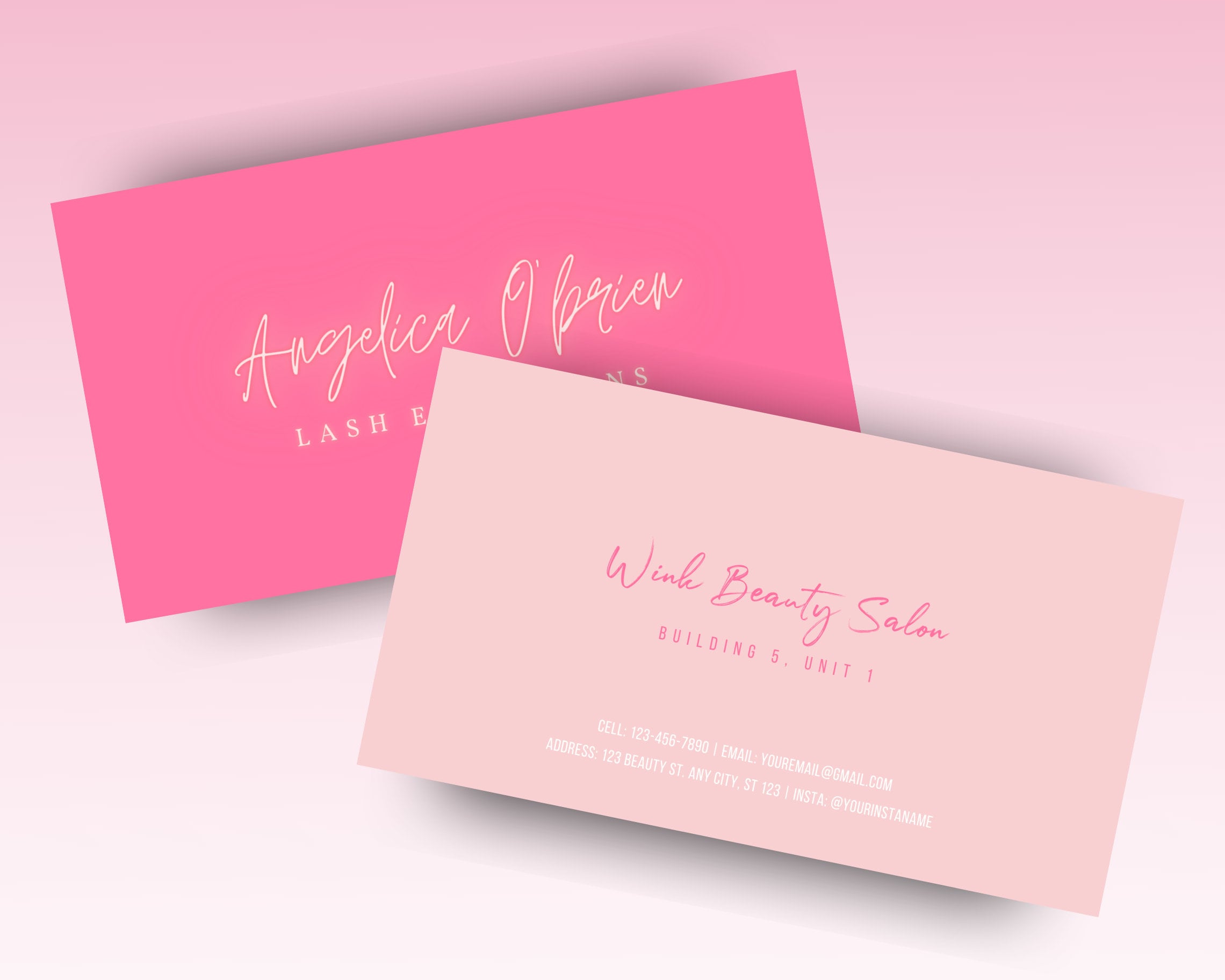 Pink Business Card Template