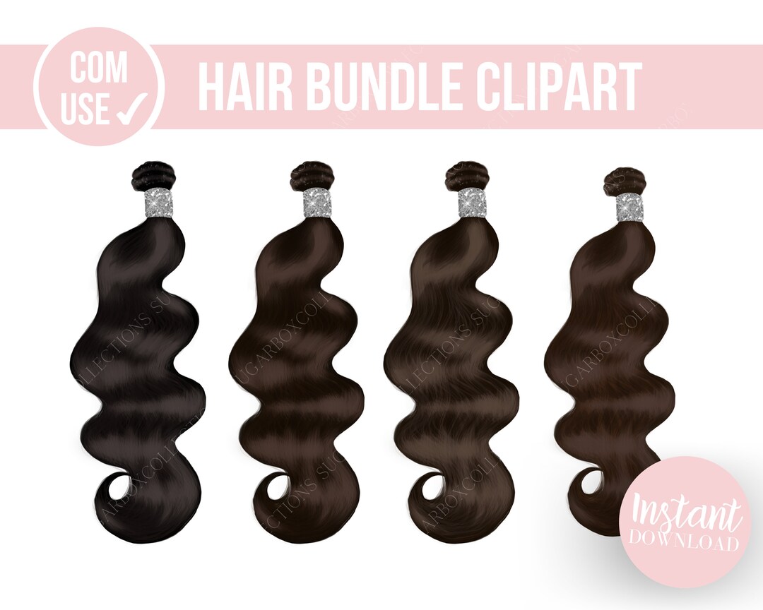 HAIR CLIPART Bundle Graphics Digital PNG Clip Art Hair Bundle Dark ...