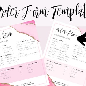 ORDER FORM Template, Editable Etsy Small Business Order Form, Printable ...