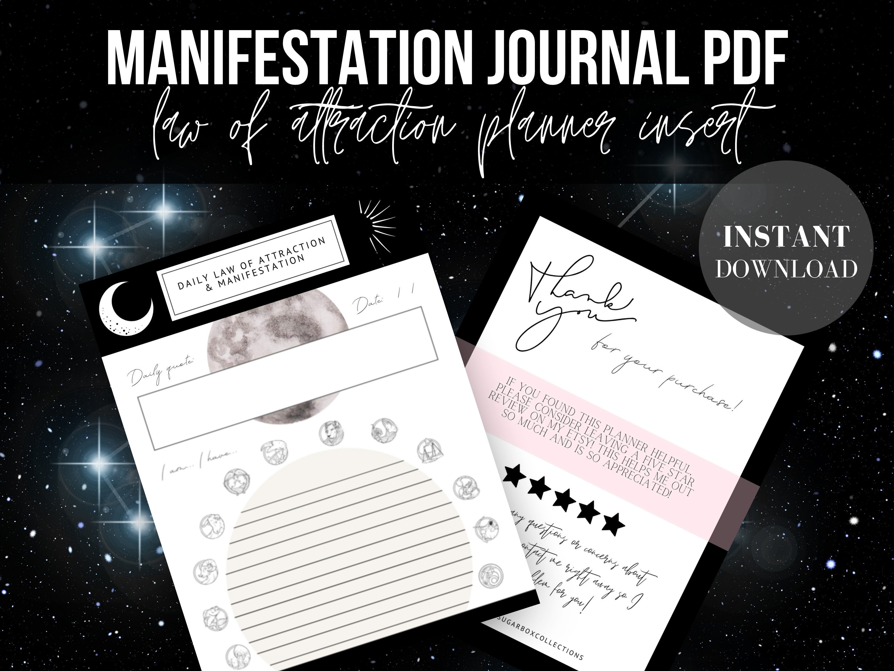 Manifestation & Law of Attraction Journal Page - Printable PDF ...