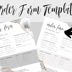 ORDER FORM Template, Editable Etsy Small Business Order Form, Printable ...